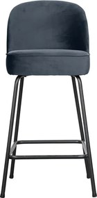 Modrá sametová barová židle (výška sedáku 64 cm) Vogue – WOOOD