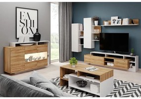 Obývací Stěna Alva 260cm Grande Oak/Bíly Mat