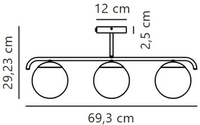 Nordlux - Lustr na tyči GRANT 3xE14/25W/230V zlatá