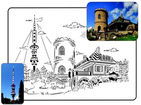 Li-Go "Kleť" světelný obraz 230V 90x62cm provedení povrchu: dub světlý