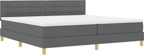 Postel s boxspringem s polštářem Tmavě šedá 200 x 200 cm textil 3338868
