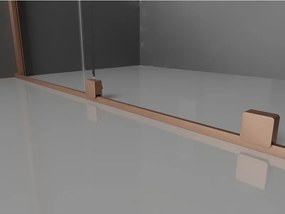 Mexen Velar L, sprchový kout s posuvnými dveřmi 110 x 80 cm, 8mm šedé sklo, měděná matná, 871-110-080-43-65