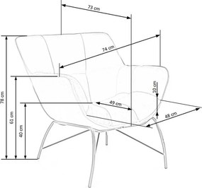 Křeslo Belton, zelená