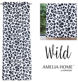 Závěs AmeliaHome Wild s průchodkami 140x250 cm černo-bílý