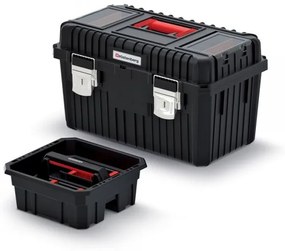Kufr na nářadí s kovovými zámky 58,5 × 36 × 33,7 cm, vklad + přihrádky
