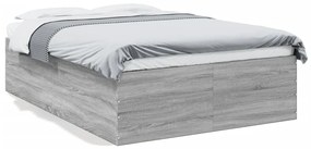 Rám postele šedý sonoma 135 x 190 cm kompozitní dřevo