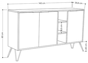 Komoda Clara 142 cm antracit