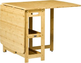 HOMCOM Skleněný rozkládací jídelní stůl pro 6 osob se policemi, stůl do malé kuchyně a jídelny 149,5 x 80 x 73,5 cm | Aosom