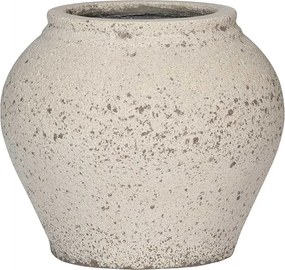 Kulatý květináč FUGU, vláknocement, 33x37 cm, béžový