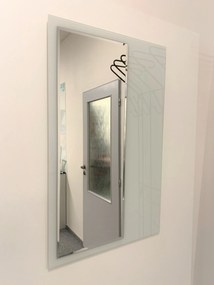 Amirro Zrcadlo skleněná psací tabule MEMO-BOARD 55 x 88 cm s fazetou 10 mm s podkladem ze skla Lacobel v odstínu bílé pro zanechání vzkazů 411-187