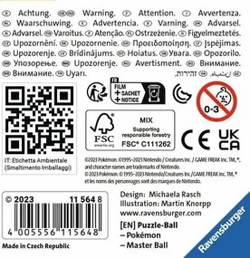Ravensburger 3D Puzzle-Ball Pokémon: Master Ball / 54 dílků / věk od: