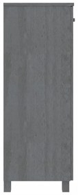 Botník HAMAR tmavě šedý 85 x 40 x 108 cm masivní borovice - Default Title
