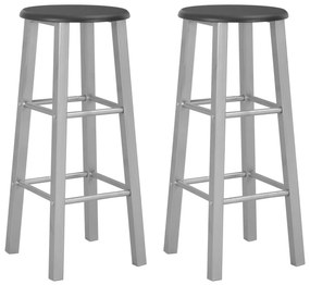 Barové stoličky 2 ks stříbrné MDF 284410