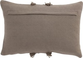 Taupe bavlněný polštář Fransen Rand s třásněmi - 30*45 cm