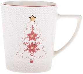 Bílý porcelánový hrnek s vánočním motivem 380 ml Xmas Tree – Dakls