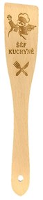 AMADEA Dřevěná obracečka buk text "šéf kuchyně", masivní dřevo, délka 30 cm, český výrobek