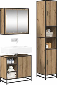 Sada koupelnového nábytku 3 ks Artisanový dub 65 x 33 x 60 cm 3402361