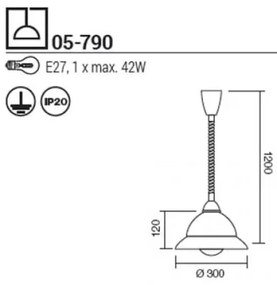 Redo 05-790 - Lustr na lanku ETRUSCA 1xE27/42W/230V