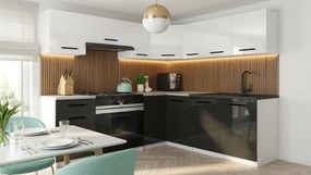 Kuchyňská linka Belini 360 cm bílý lesk / černý lesk s pracovní deskou Lidiauniqa2  INF LIDIAUNIQA2/4/WT/WB/0/B1