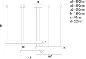 LED Stmívatelný lustr na lanku LED/170W/230V 3000-6500K + dálkové ovládání