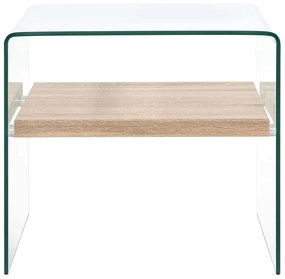 Konferenční stolek - čirý -tvrzené sklo | 50x50x45 cm