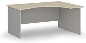 Ergonomický kancelářský psací stůl PRIMO GRAY, 160x120 cm, pravý, šedá/bříza