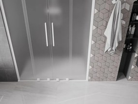 Mexen Velar Duo, posuvné sprchové dveře do otvoru 160 cm, 8mm sklo námraza, bílá matná, 871-160-000-32-20