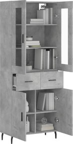 Skříň highboard betonově šedá 69,5x34x180 cm kompozitní dřevo 3198549