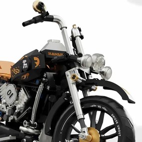 Stavebnice Černý motocykl T1007 - 455 dílků