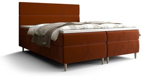 Manželská postel Boxspring 180 cm Flu Comfort (hnědooranžová) (s matrací a úložným prostorem). 1055936