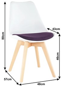 Židle, bílá / fialová, DAMARA