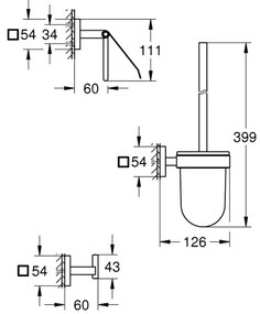 GROHE 41123000 - Sada doplňků pro toaletu 3 v 1 lesklý chrom