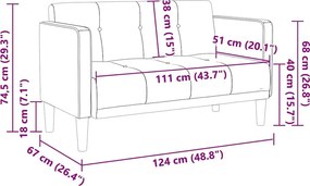 vidaXL Loveseat Sofa 111 cm textil [4100561] Barva: Modrá
