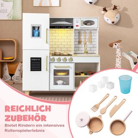 Costway Dětská kuchyňka s výrobníkem ledu a digestoří a tabulí hrací kuchyňka