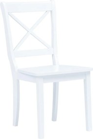 5dílný jídelní set masivní kaučukovník bílý 276869