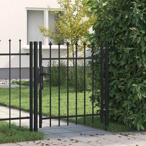 vidaXL Plotová branka BOXTEL jednokřídlé dveře s hroty nahoře ocel 1x1 m [146032] Barva: Černá