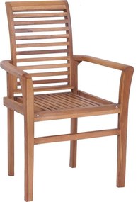 vidaXL Stohovací jídelní židle 6 ks masivní teakové dřevo [3072944]