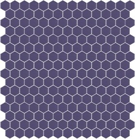 Hisbalit Skleněná mozaika fialová Mozaika 308B SATINATO hexagony 2,3x2,6 (33,33x33,33) cm - HEX308BLH