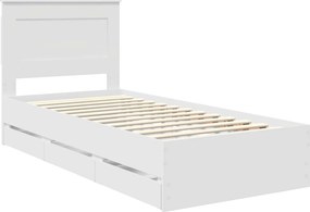 Rám postele se zásuvkou Bílá 75 x 190 cm Inženýrské dřevo 3410214