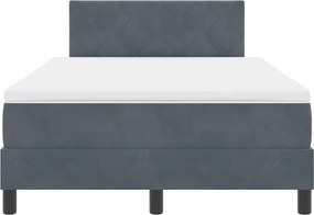 Postel s boxspringem s čelo Tmavě šedá 120 x 190 cm samet 3339225