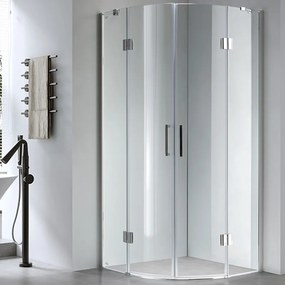 BPS-koupelny Čtvrtkruhový sprchový kout KZ92 90x90 chrom/transparent - bez vaničky