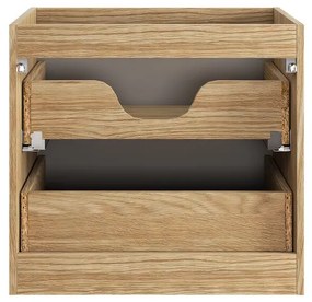 Závěsná skříňka Luxor Beige s deskou a umyvadly 120 cm béžová/dub olejovaný