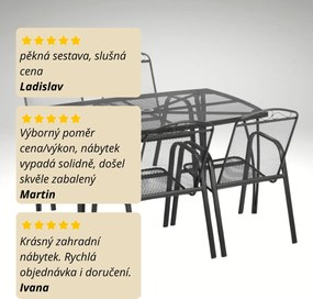 Vikio Zahradní jídelní kovový set pro 4 osoby V124C černá