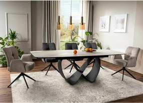 Rozkládací jídelní stůl Infinity 160/240 cm bílý mramor/černý