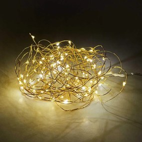 Butlers TWINE LIGHTS LED Světelný řetěz s USB 100 světel - zlatá