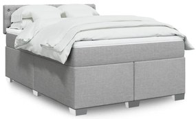 Box spring postel s matrací světle šedá 140 x 190 cm textil 3285890