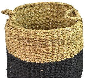 Vingo Úložný koš z mořské trávy v kombinaci s černou Rozměry (cm): průměr 44, v. 47 (53)