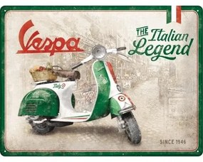 Plechová cedule Vespa The Italian Legend, (40 x 30 cm)