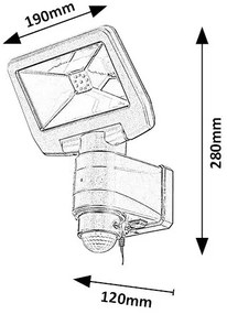 Rabalux 77021 - LED Solární reflektor se senzorem DOJRAN LED/5W/3,7V IP44