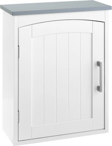 Závěsná toaleta Kleankin - Skříňka na léky s dveřmi a nastavovací policí pro koupelnu - 41 x 18,5 x 52 cm - MDF - Bílá | Aosom